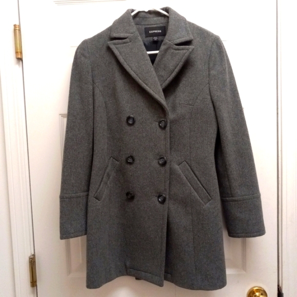 Express | Jackets & Coats | Vintage Express Wool Blend Pea Coat Double ...